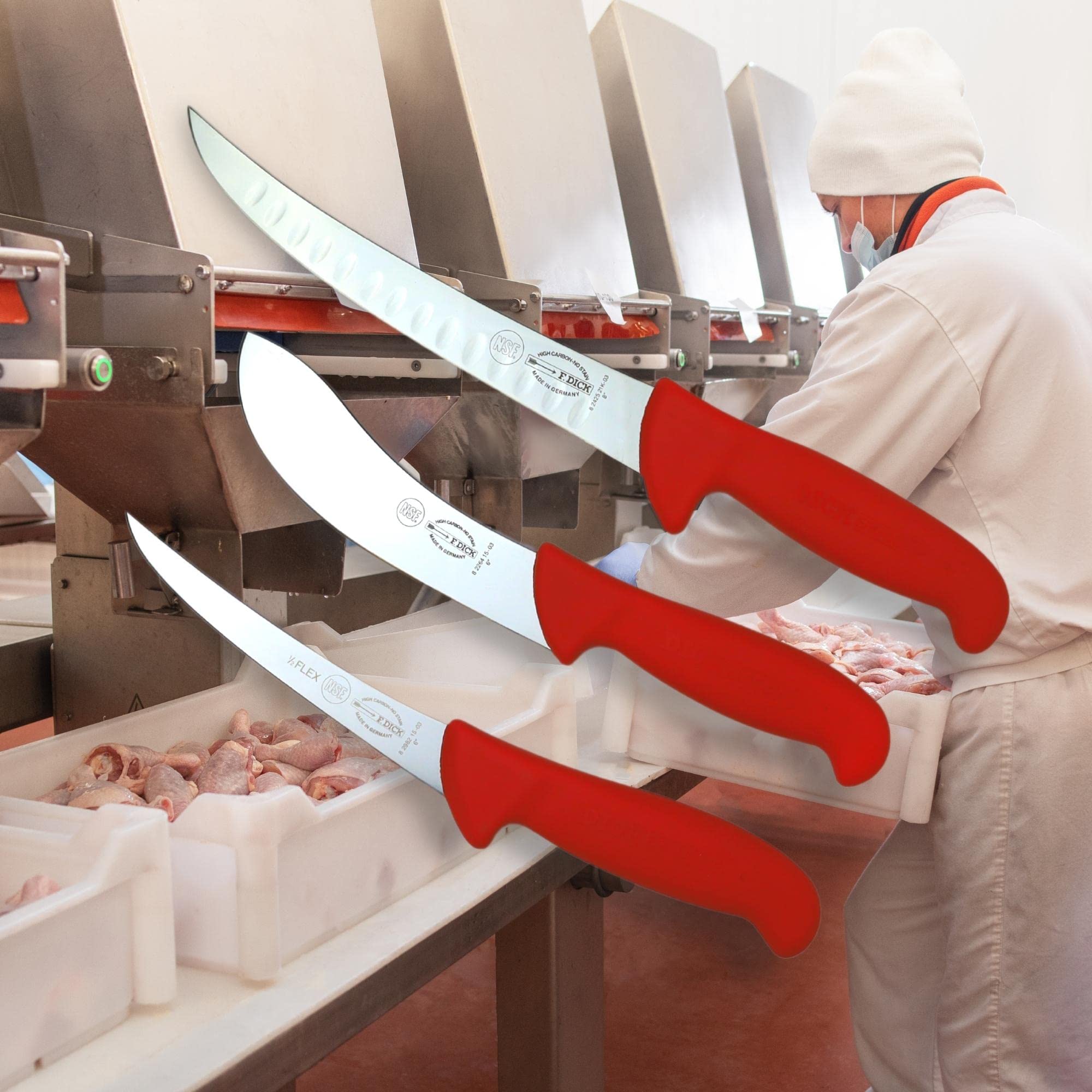 F. Dick Ergogrip Meat Processing Gift Set - 3 Piece Knife Set - German Made - Breaking Knife, Skinning Knife, And Boning Knife - Professional Grade Knives