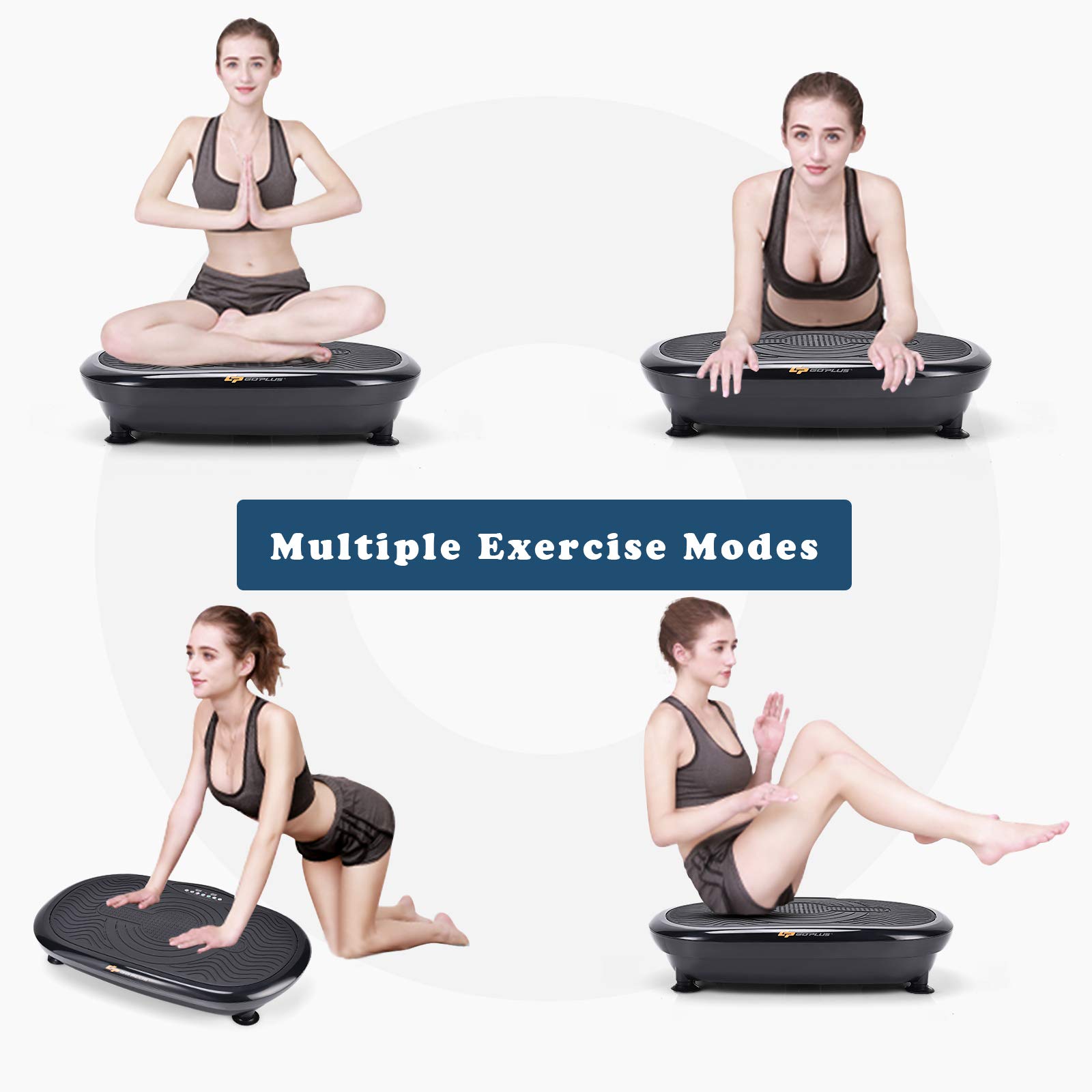 Goplus 3D Vibration Platform Exercise Machine, Mini Vibration Plate w/ Remote Control, 1-99 Level Adjustable Speed, Whole Body Workout Vibration Fitness Platform (Black)