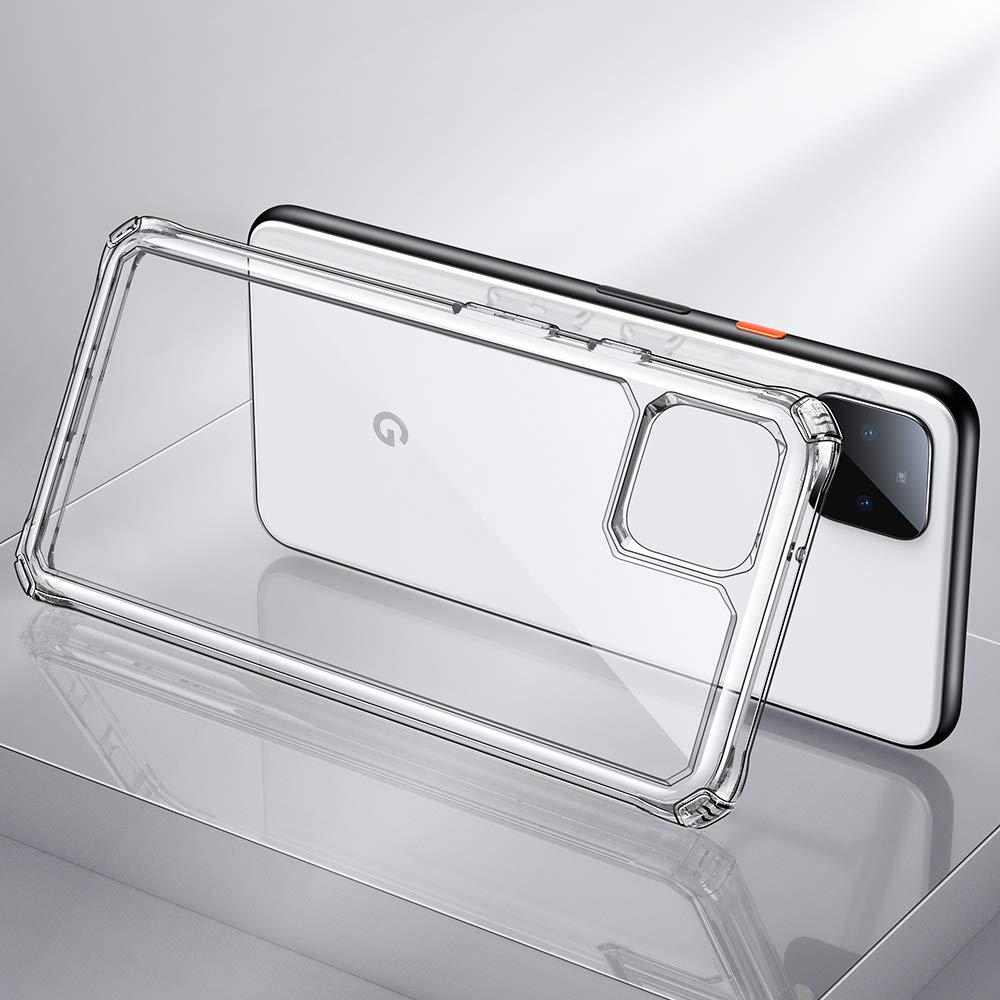 ESR Air Armor Clear Case for Pixel 4 Case, [Shock-Absorbing] [Scratch-Resistant] [Military Grade Protection] Hard PC + Flexible TPU Frame, for The The Google Pixel 4 (2019 Release), Clear