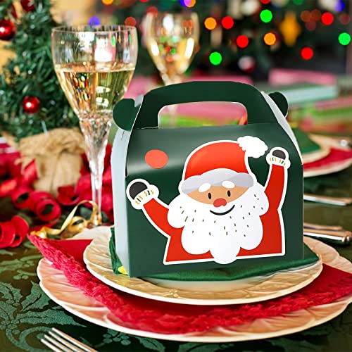 Oletx 24 PCS Green Gift Treat Boxes with 6 Stickers, Green Candy Boxes, Goodie Boxes for Party Favor Supplies,Classroom Kids Craft Activities.