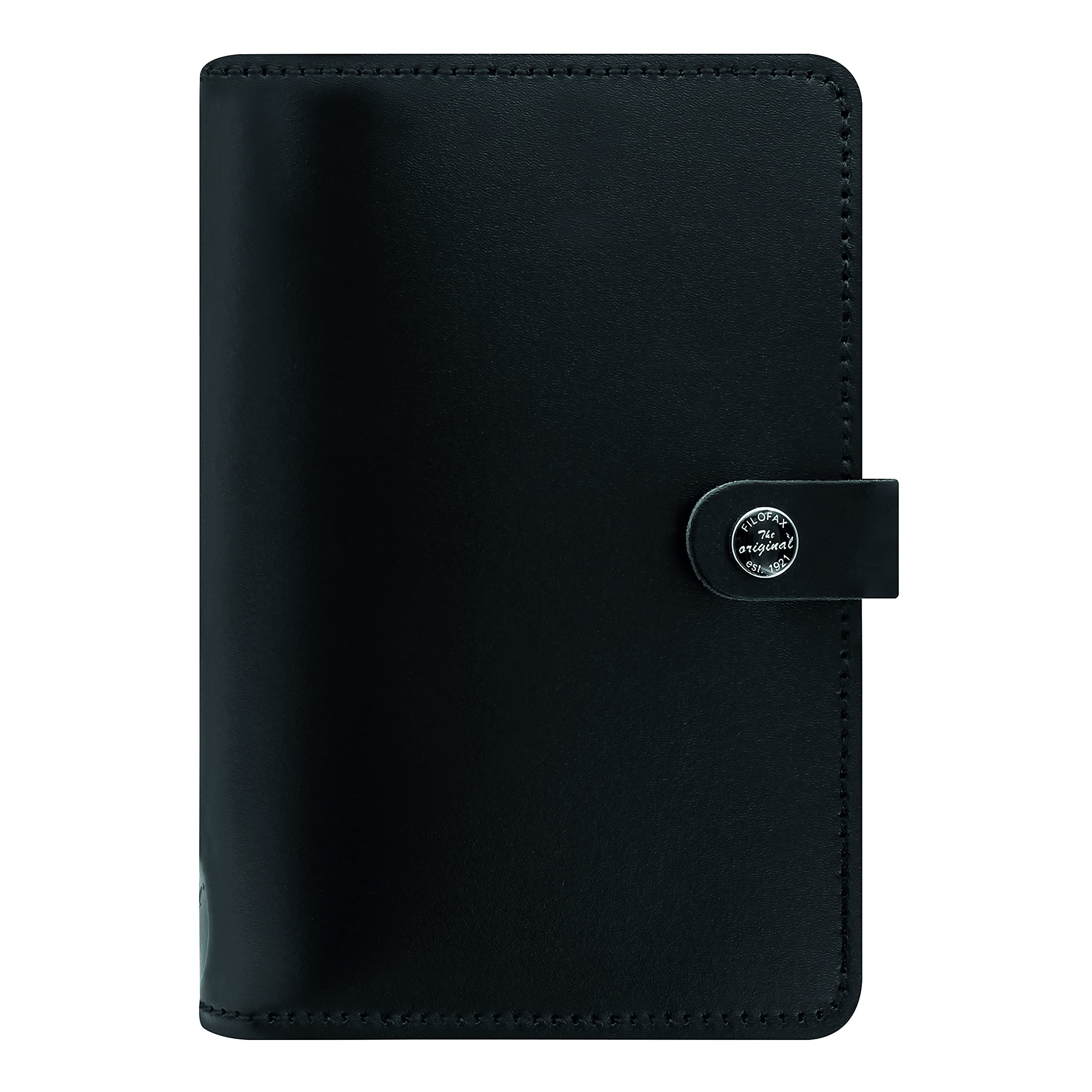 Filofax The Original Organizer, Personal Size, Black - Leather, Six Rings, Week-to-View Calendar Diary, Multilingual, 2022 (C022508-22)