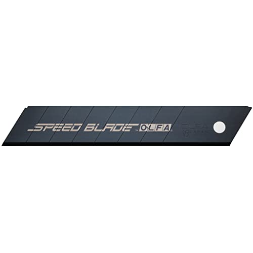 OLFA 18mm Heavy Duty Extra Sharp Snap Off Replacement Blades, 10 Blades (80 segments) LFB-10B - Snap-Off Non Stick Utility Knife Speed Blades, 25% Sharper than Silver, Fits any 18mm Utility Knife