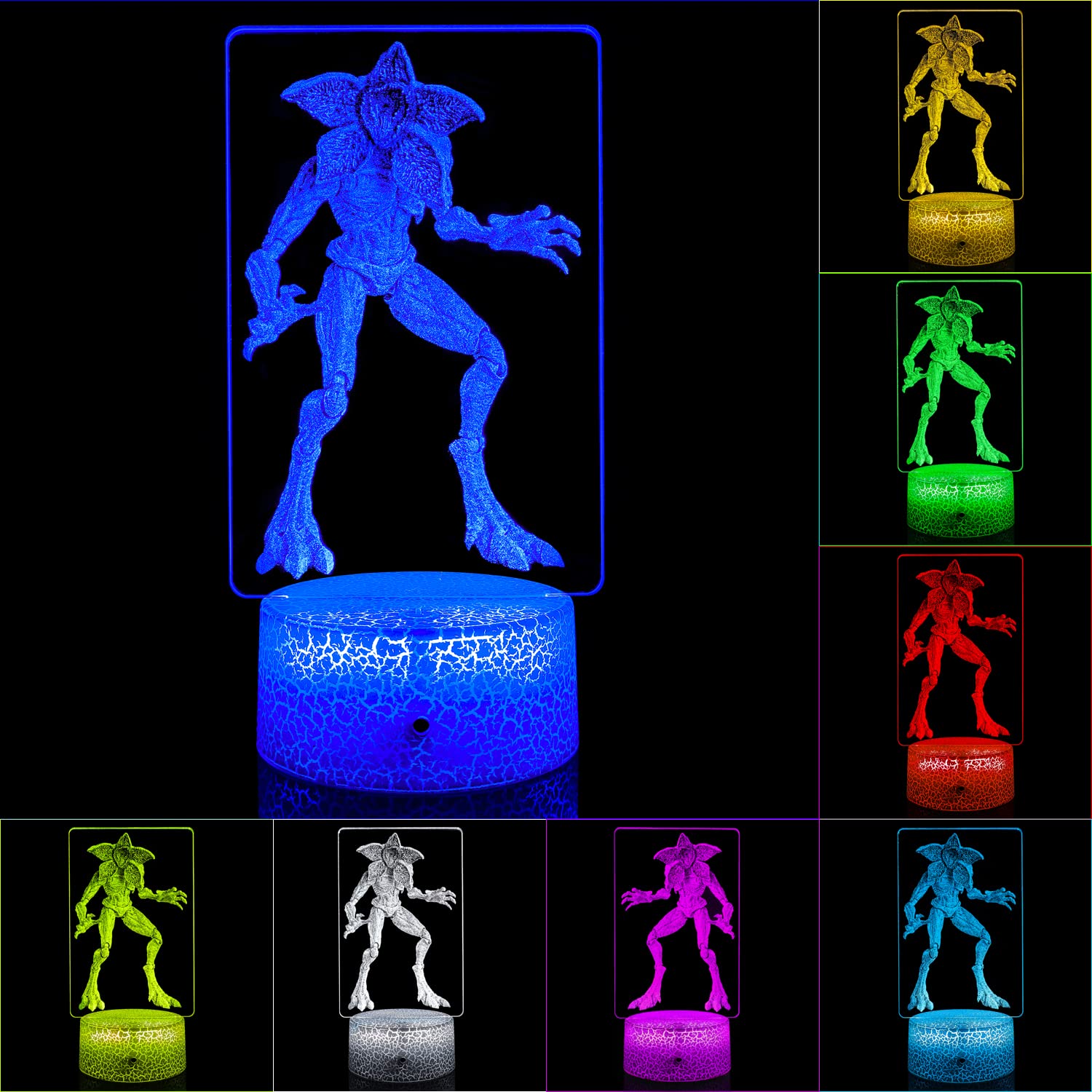 golioklsy 3D Night Light, with Remote & Smart Touch 7 Colors + 16 Colors Changing Opreated Dimmable,Multi Color Changing Night Light Table Lamp ,The Best Toy Gifts for Kids