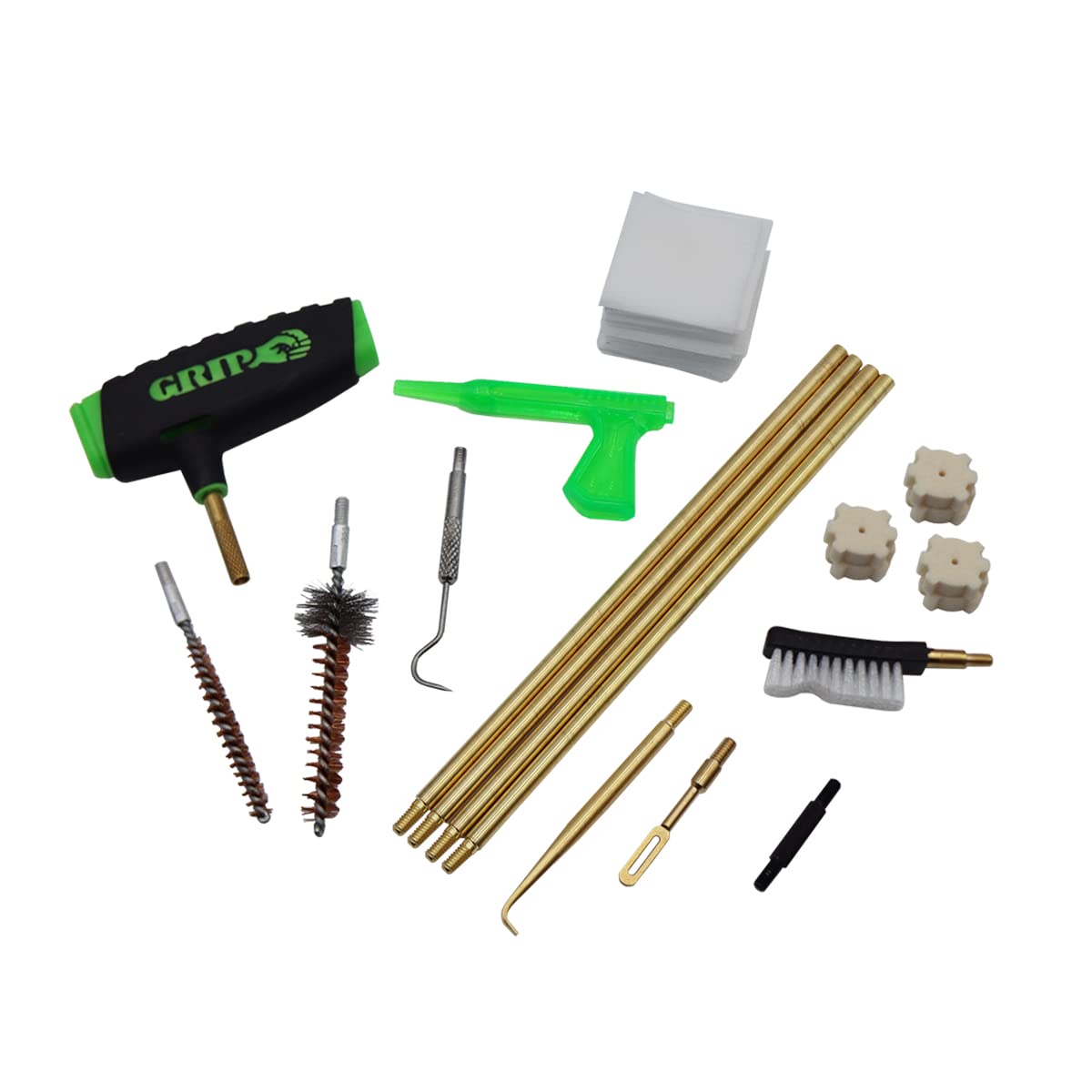 Grip Deluxe Rifle Cleaning Kit .223, 5.56MM - Brushes, Patches, 3 in 1 Bore, Chamber Pads