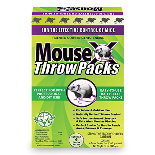 MouseX Throw Packs- For All Species of Rats and Mice. Safe Around Pets