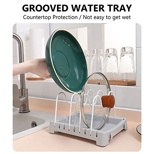 WANCHIY Cookie Sheet Organizer Rack for Cabinet- 3 PACK Pot and Pan Organizer for Cabinet, Adjustable Cutting Board Organizer, Baking/Lid/Dish/Plates/Pan Organizer Rack for Cabinet