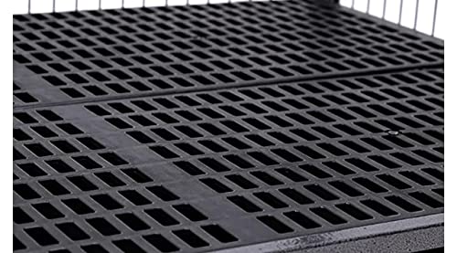 Heavy Duty Dog Crate Dog Cage Pet Kennel with Tray Two Divider Panels Self Locking Latches Stackable Double Door Top Door Indestructible Sturdy Plastic Floor Grid Dog Crates for Medium and Large Dogs