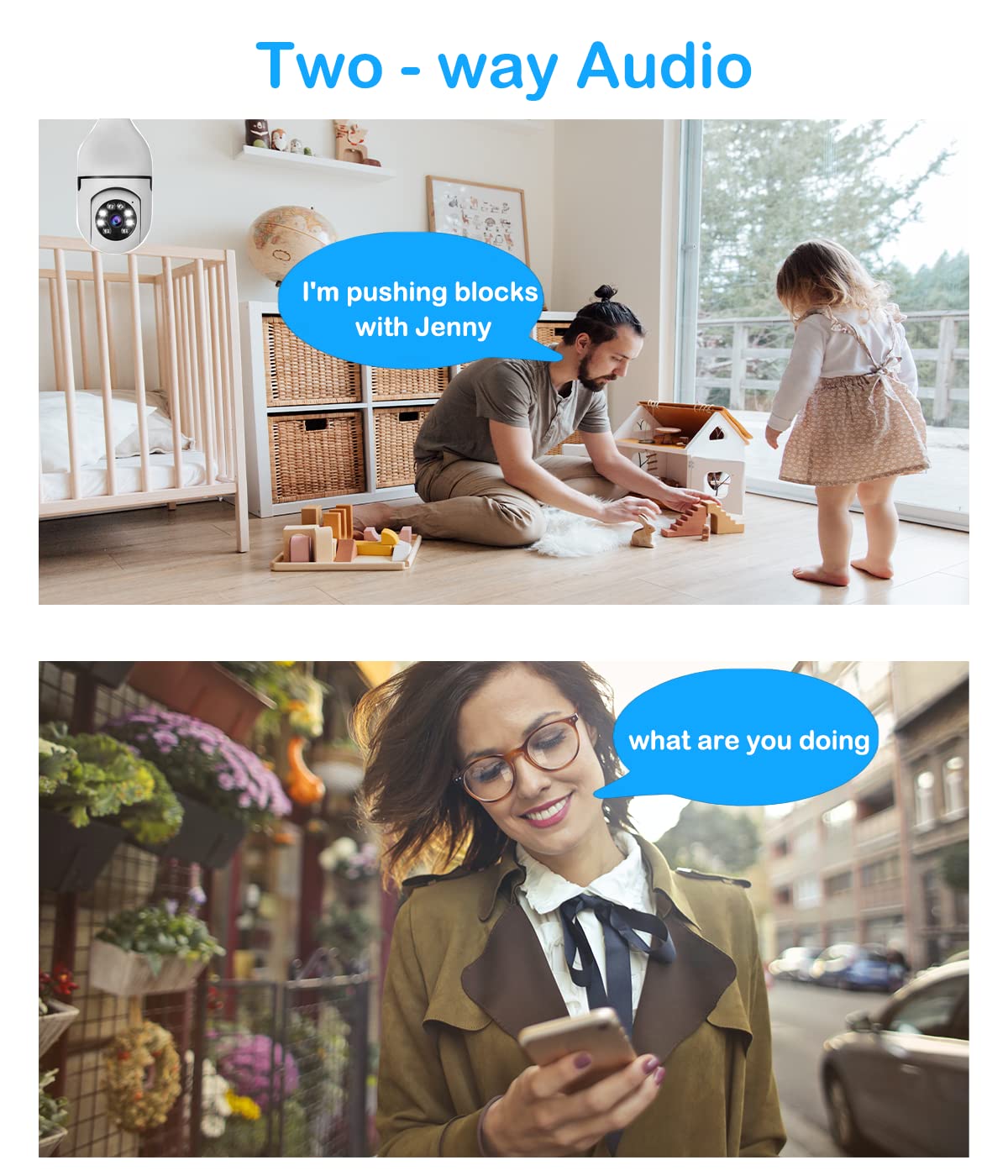 GOMPHIDAE 5G WiFi Camera,1080P WiFi Camera,Indoor Security Camera,Porch Light with WiFi Camera,Smart Home Camera with Motion Detection,Two-Way Voice