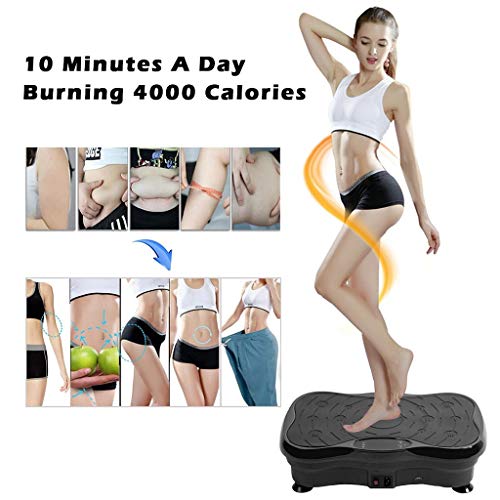 FRJINIE Vibration Plate Exercise Machine, Whole Body Workout Vibration Fitness Platform, for Home Fitness & Weight Loss with Remote Control,1-99 Adjustable Level, 330lb (Black)