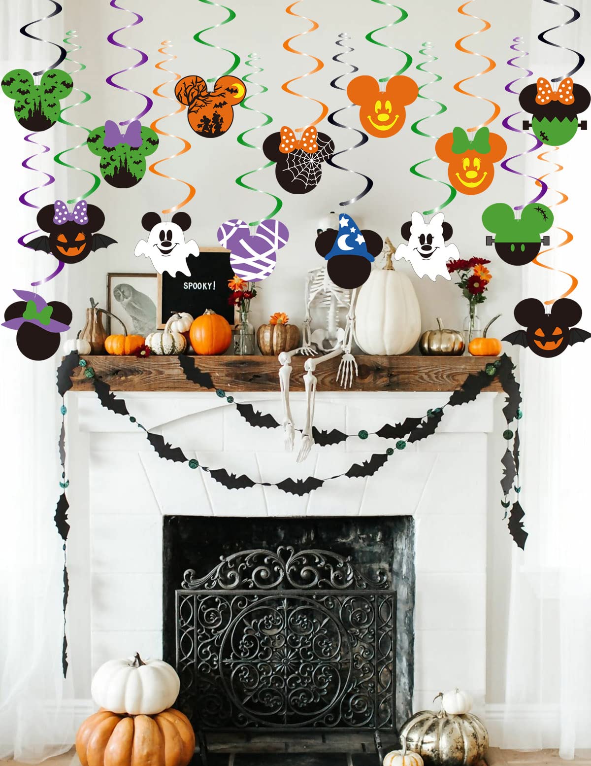 Halloween Mickey Minnie Hanging Swirls for Mickey Minnie Theme Halloween Party Birthday Party Decorations