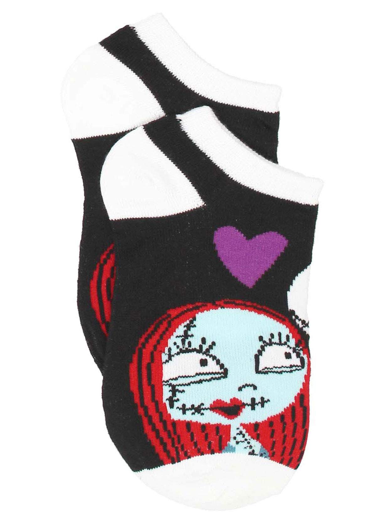 Disney The Nightmare Before Christmas Womens Socks, 6 pack, Jack Sally Purple, Large (9-11)