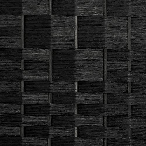Red Lantern 3 ft. Short Diamond Weave Fiber Folding Screen - Black - 6 Panel