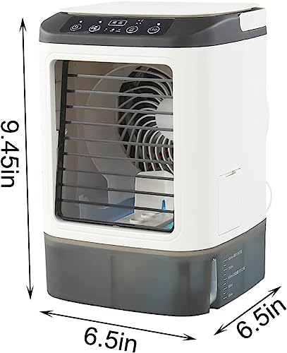 Portable Air Conditioner, 3 Wind Speeds Evaporative Air Cooler Quiet Fast Cooling Air Personal Conditioner with Humidifier for Home Office Bedroom Travel Camping