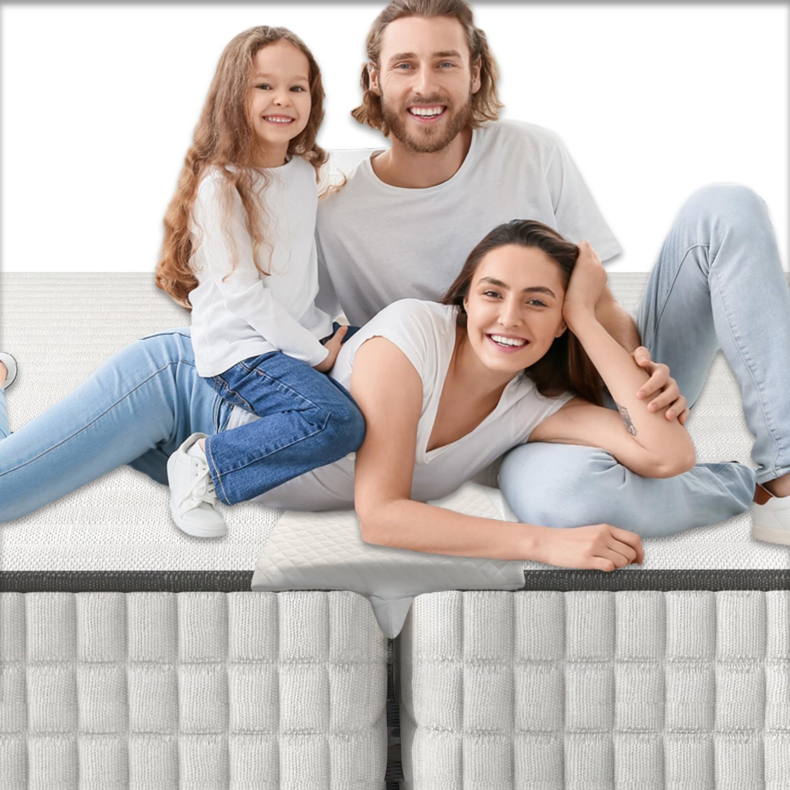 JZHLLA 10"X76" Bed Bridge Twin to King Bed Converter Kit, Bed Gap Pad Combine Twin Beds to King Mattress Bed Bridge Connector for Adjustable Bed with Washable Cover(76in×10in)