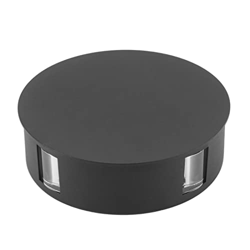 LED Modern Wall Light, Round Design 4 Side Beam Light, 12W High Brightness Soft 4 Side Light Waterproof Wall Light, Made of Aluminium for Kitchen Bathroom Dining Room ( Color : Black )