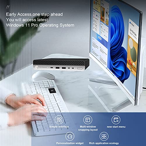 HP Mini Computers EliteDesk 800 G4 Windows 11 Tiny Desktop,i7 Hexa-Core Micro Business Desk Top 16GB Ram 1TB NVMe M.2 SSD,WiFi,BT,HDMI,DP,USB-C,4K Support,Wireless K&M + TJJ Mouse PAD(Renewed)