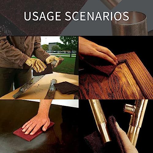 Red Scuff Pads - 6Pcs Scotch Brite 7447 - Very Fine Grade Hand Pads General Purpose Sanding Hand Pads 200 x 125mm/8" x 5"