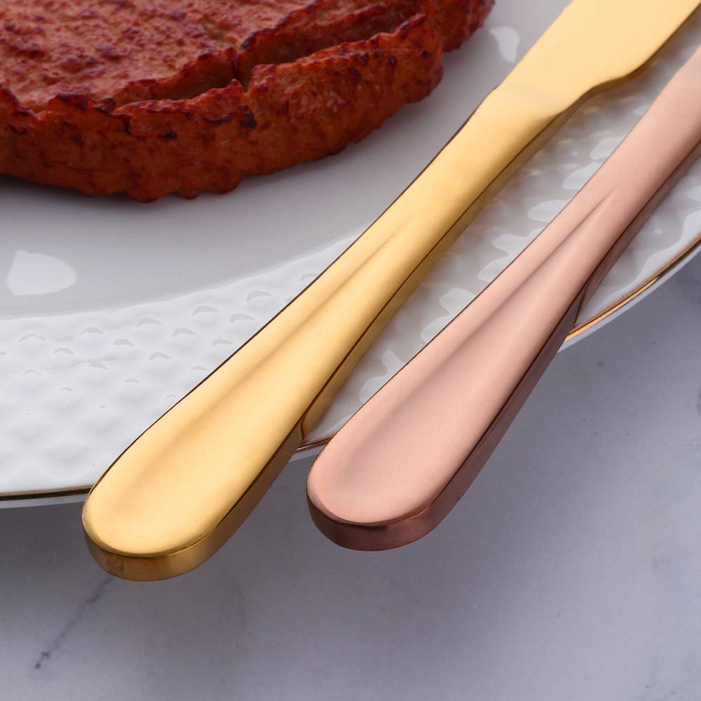 TEAHAHA Steak Knife Set,Stainless Steel Steak Knives Set of 8,Sharp Serrated Steak Knife For Kitchen Restaurant Party,9 Inches Meat Knife Set, Dinner Knife,Mix colors