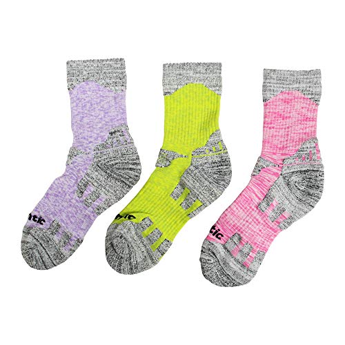 ethentic 3 Pairs Women's Multi Performance Cushion Cotton Athletic Outdoor Sports Hiking Socks (Large)