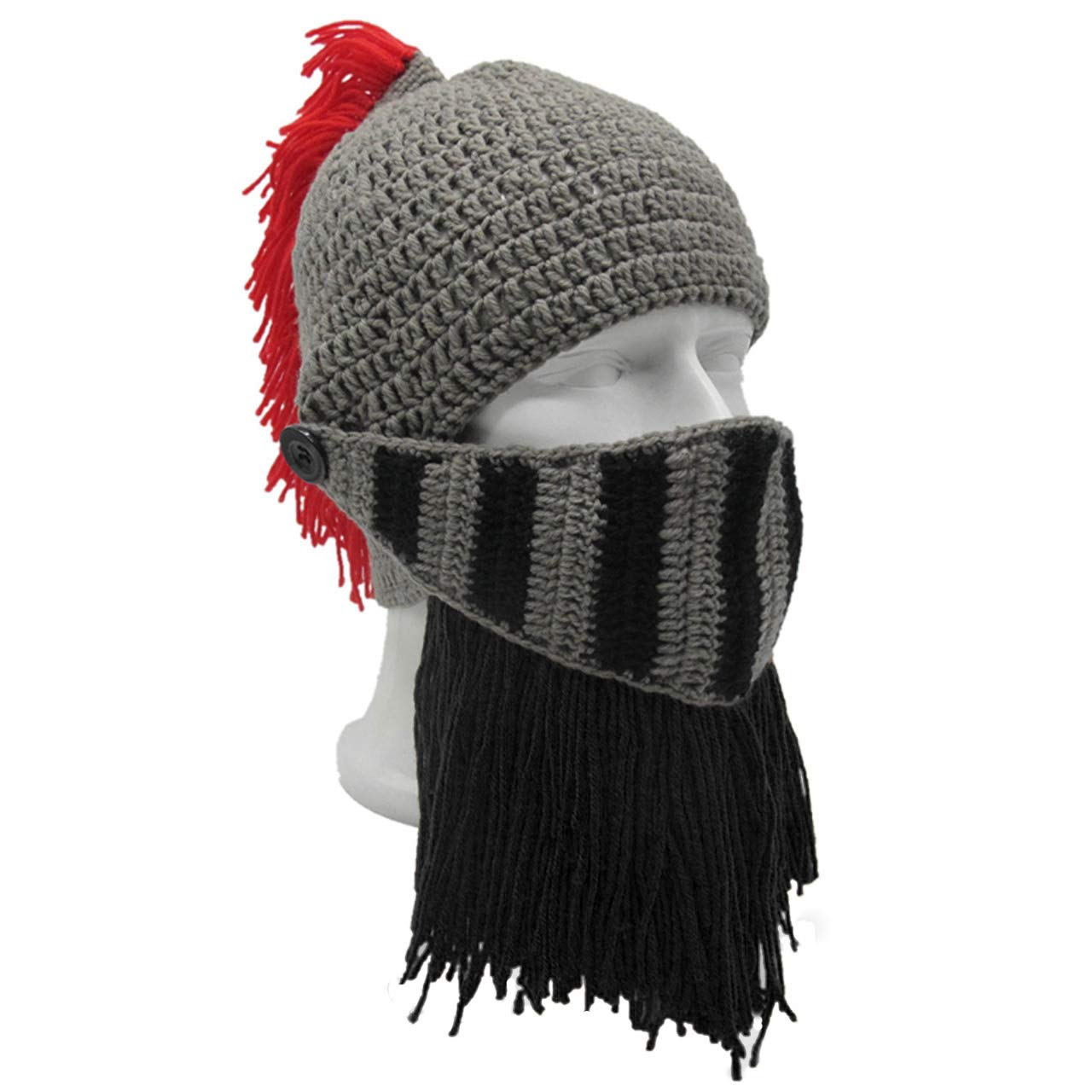 FALETO Wig Beard Hats Creative Original Funny Knit Hat Handmade Winter Beard Facemask