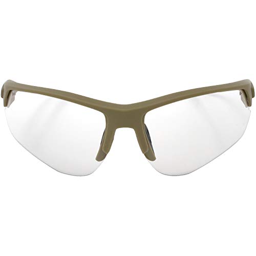 Epoch Eyewear Grunt Tactical Shooting Range Safety Sunglasses 2 Pair Tan Frames Smoke & Clear Lenses