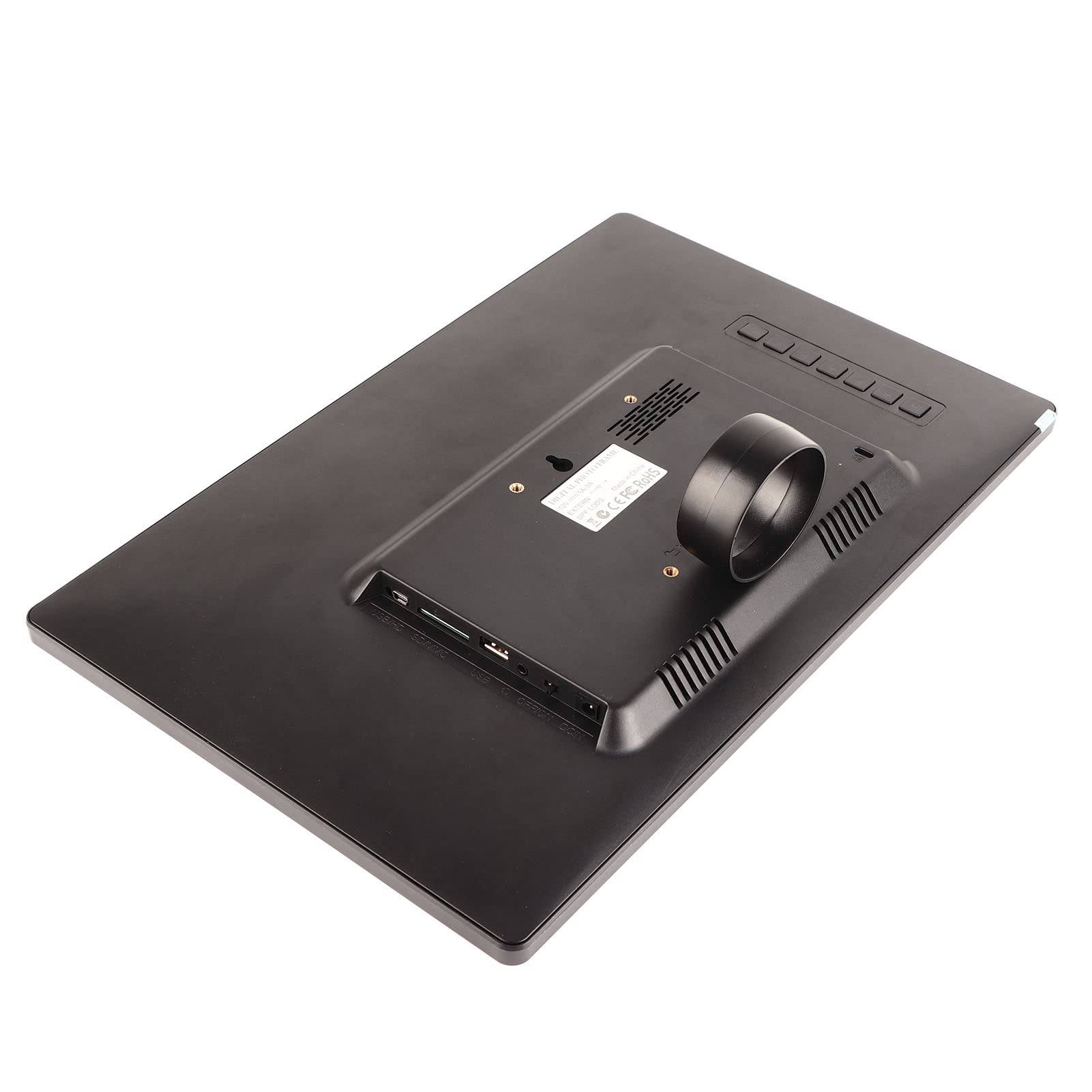 Electronic Photo Album, Play Black Alarm Clock Timer Switch Digital Picture Frame 14.1 Inch HD LED Display with Desktop Stand for Office (US Plug)