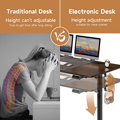 Dripex Adjustable Electric Standing Desk, 55 inch, Grey Brown