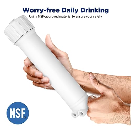 Membrane Solutions 1812/2012 24-150 GPD RO Housing Kit, Reverse Osmosis Membrane Filter Housing Replacement with Elbow Fittings, Housing Wrench, Check Valve
