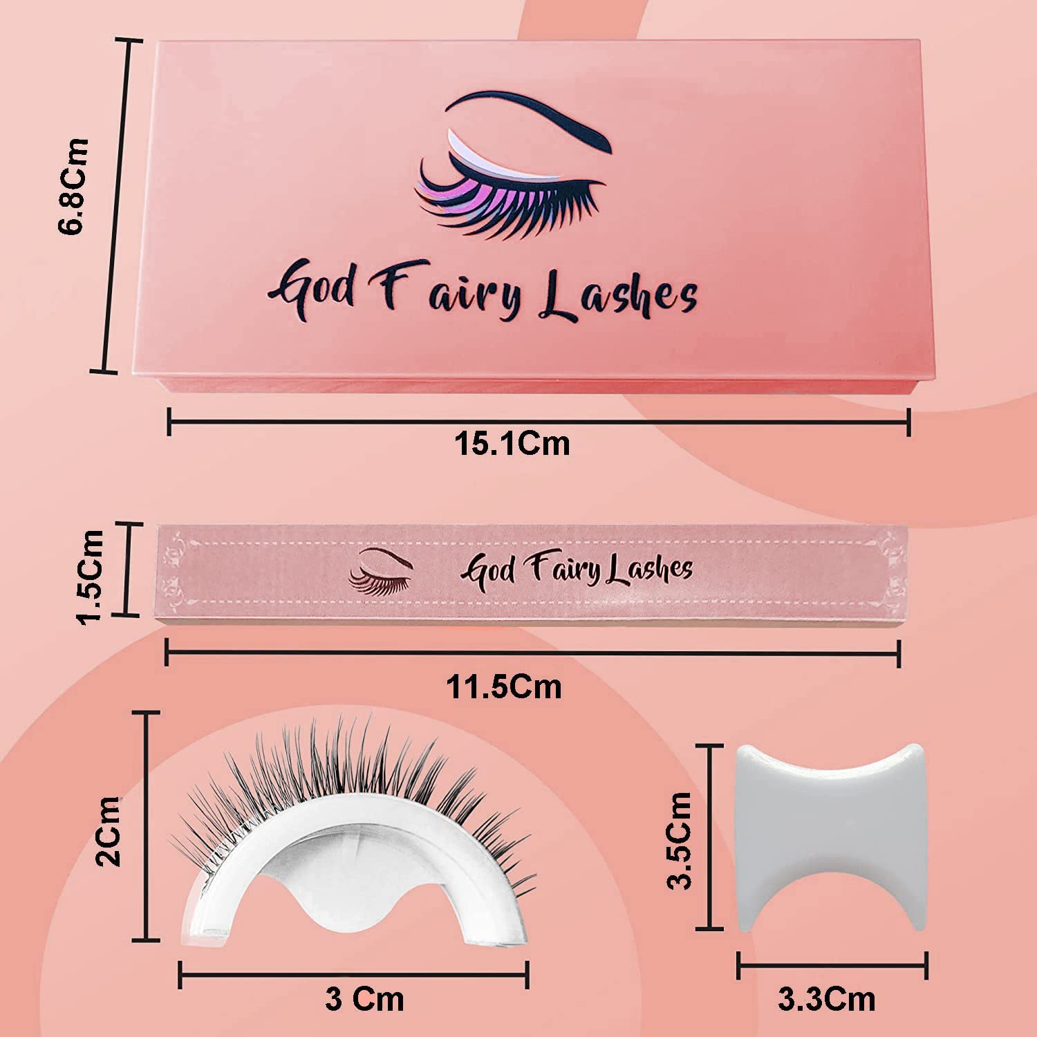 God Fairy Lahes Reusable self adhesive eyelashes 3 Pairs in 1 Pack with Mascara, False eyelashes,Natural look Easy to Apply, Waterproof false eyelashes
