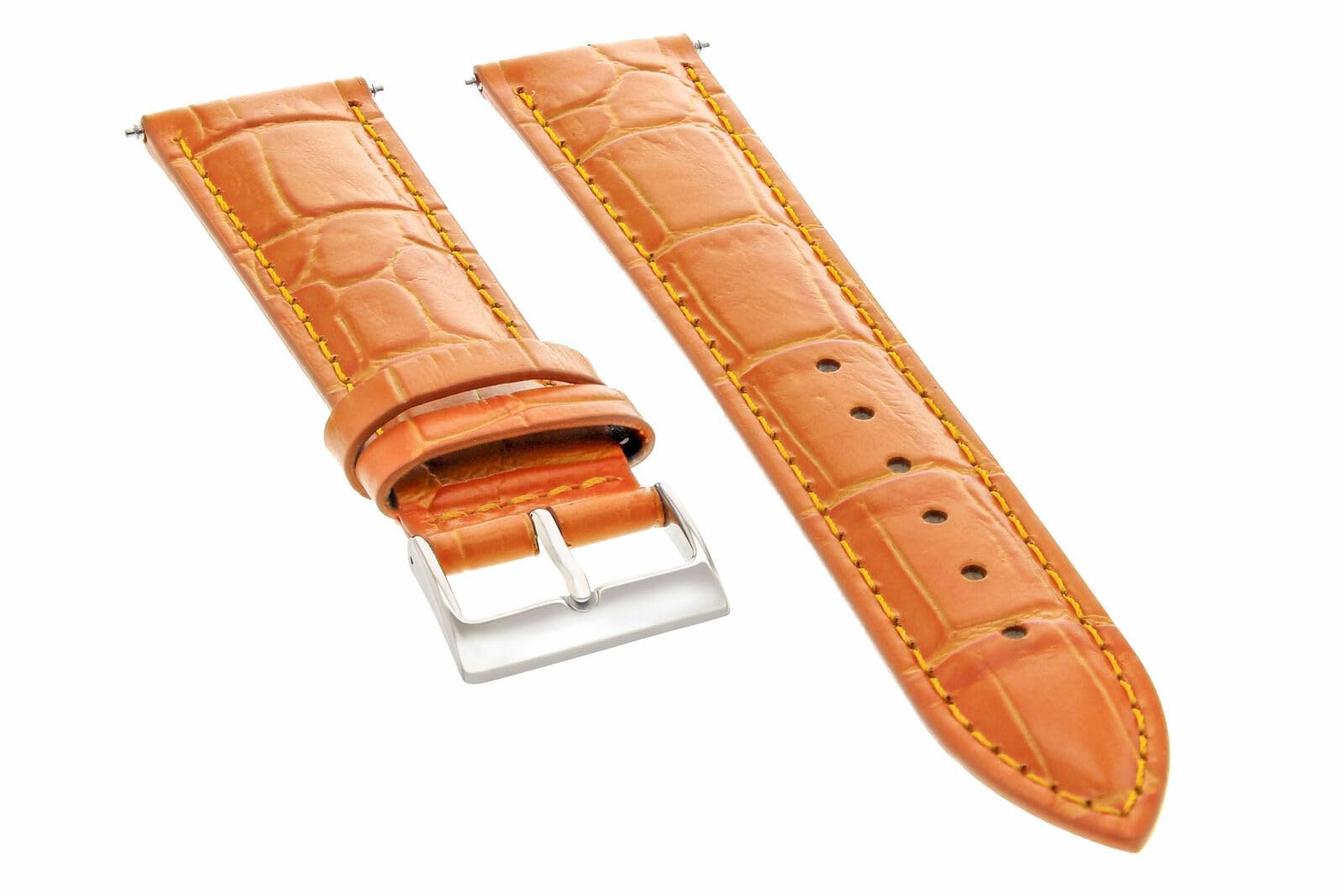 Ewatchparts 22MM LEATHER WATCH BAND STRAP COMPATIBLE WITH IWC PILOT PORTUGESE TOP GUN WATCH ORANGE