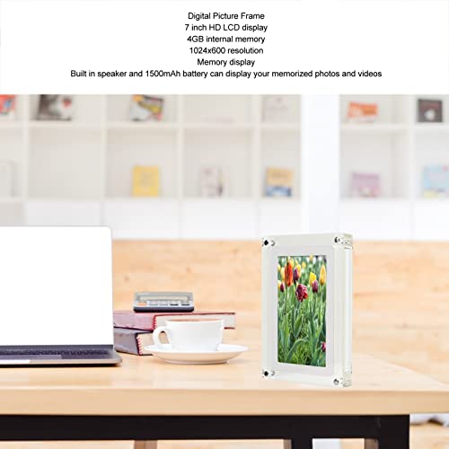 Electronic Photo Album, 4GB Internal Memory 100 to 240V Digital Picture Frame with Speaker for Home Decoration (US Plug)