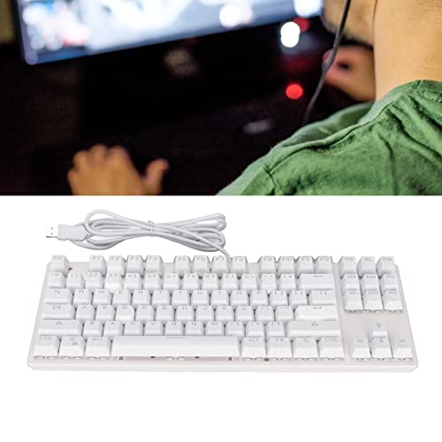 Hilitand Wired Mechanical Keyboard,87 Keys RGB Backlit Keyboard with 9 Light Mode,Blue Switch Ergonomic Gaming Keyboard Typewriter,Plug and Play,for Windows PC