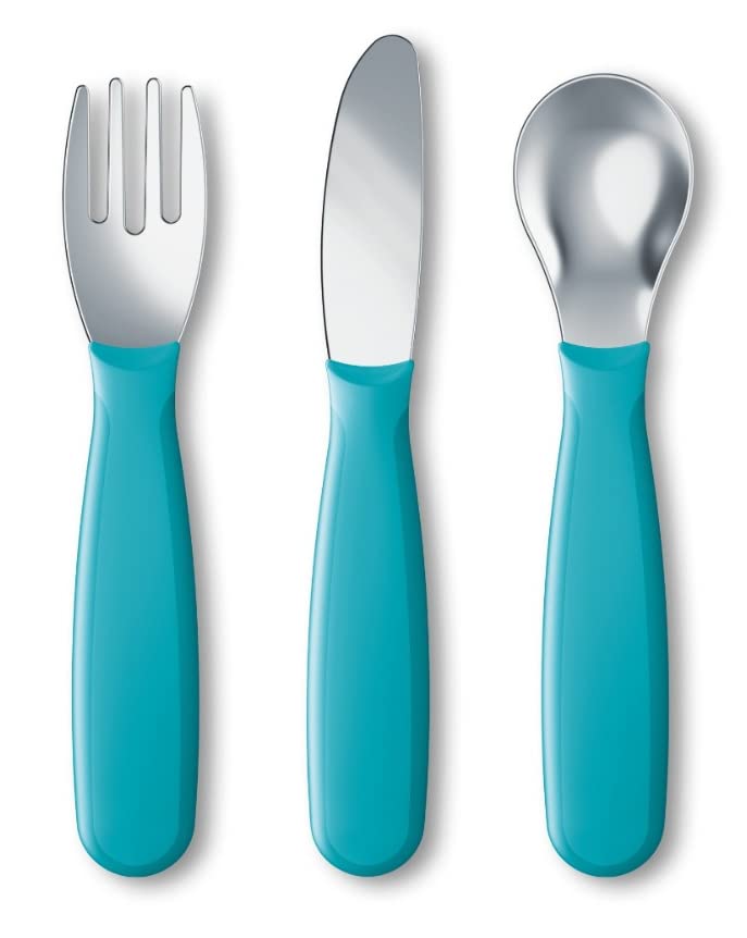 Gerber Nuk Stainless Steel Tip Kiddy Cutlery Set, 2 Sets (Green)(New)