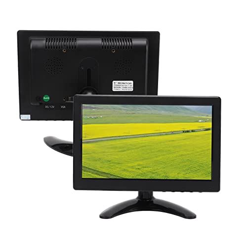 HD Monitor, Builtin Speaker Easy Installation 100-240V TFT LCD 9 Inch Game Screen with VGA Cable for DVR (US Plug)