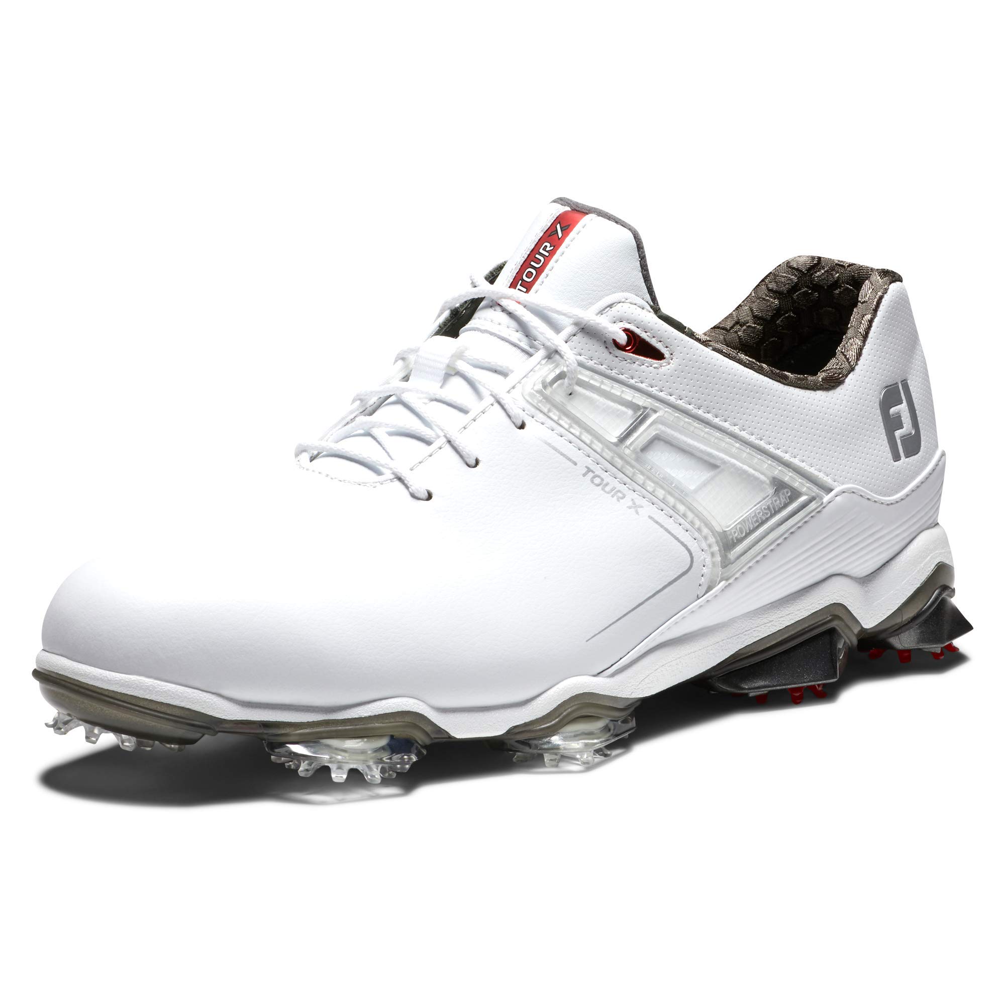 FootJoy Men's Tour X Previous Season Style Golf Shoes, White/Red, 8 Wide