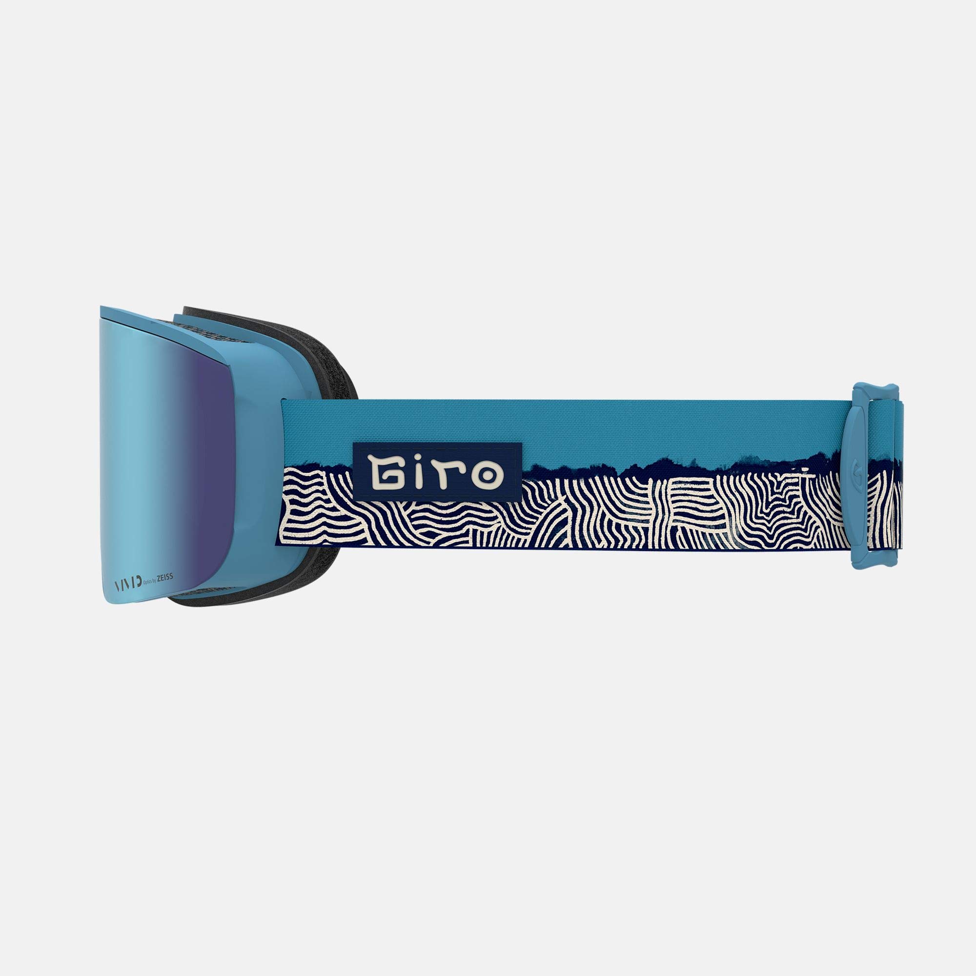 Giro Ella Ski Goggles - Snowboard Goggles for Women- Powder Blue Ridge Line Strap with Vivid Royal/Vivid Infrared Lenses