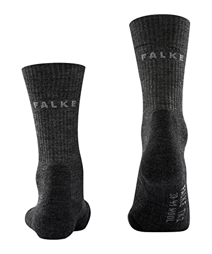 FALKE Men's TK2 Explore Wool Hiking Socks, Mid Calf, Medium Padding, Athletic Sock, Breathable Quick Dry, Merino Wool, Grey (Smog 3150), 6.5-8.5, 1 Pair