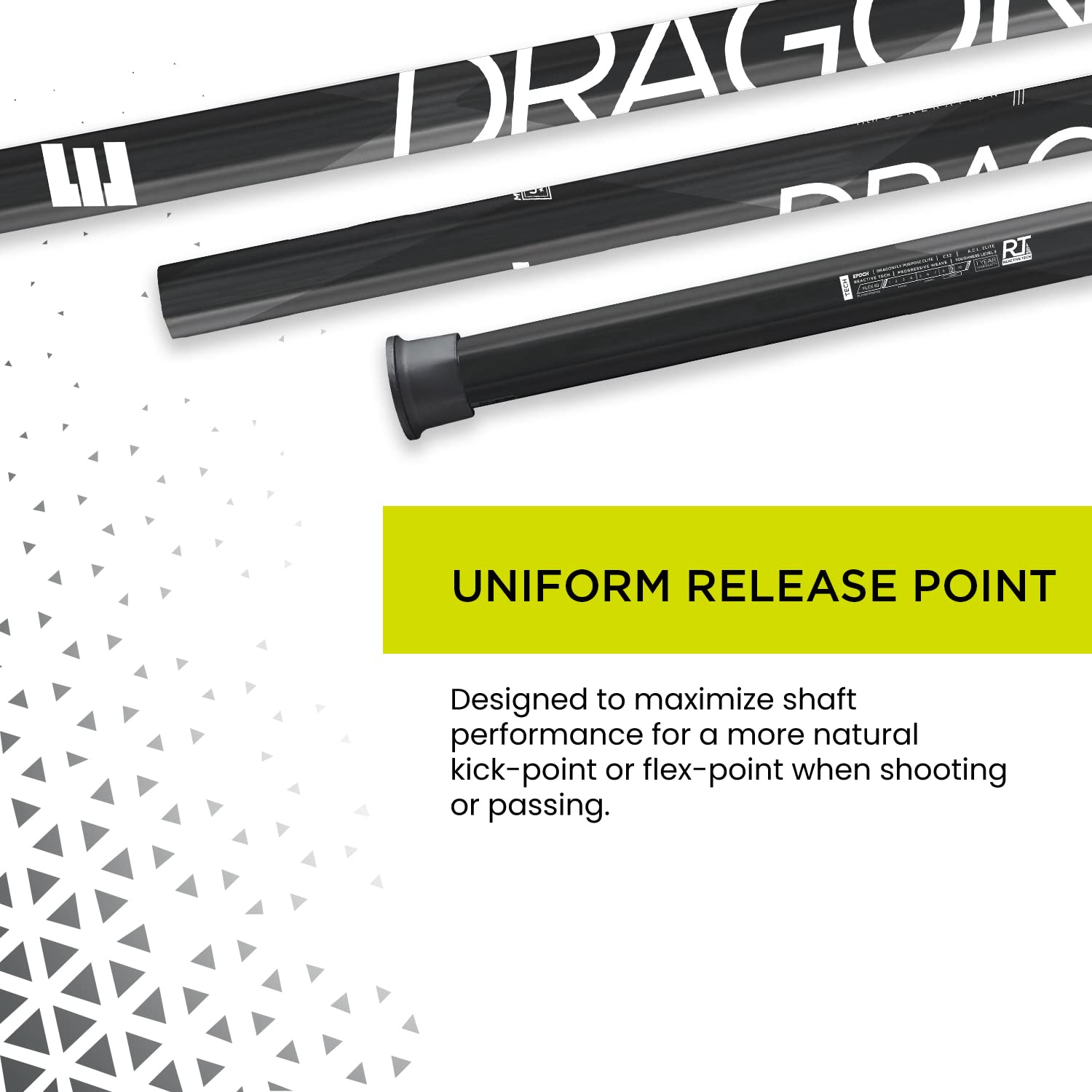 Epoch Women's Dragonfly Purpose Elite Lacrosse Shaft for Attack/Midfield/Defense, 32" Mid-Flex iQ9, Traditional Concave Geometry, Features Progressive Weave and Uniform Release Point, Made in USA