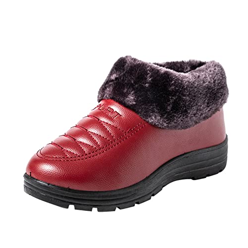 FASDNENDYS White Ankle Boots Platform Women's Boots Winter Warm Low Top Velvet Thick Cotton Shoes Winter Dress Women