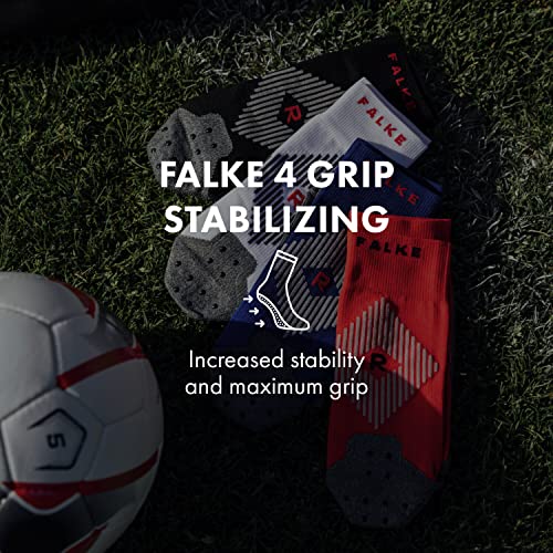 FALKE Unisex 4 GRIP Stabilizing Athletic Socks, Mid Calf, Compression Sock, Light Weight, Breathable Quick Dry, Nylon, White (White 2029), 10.5-11.5, 1 Pair