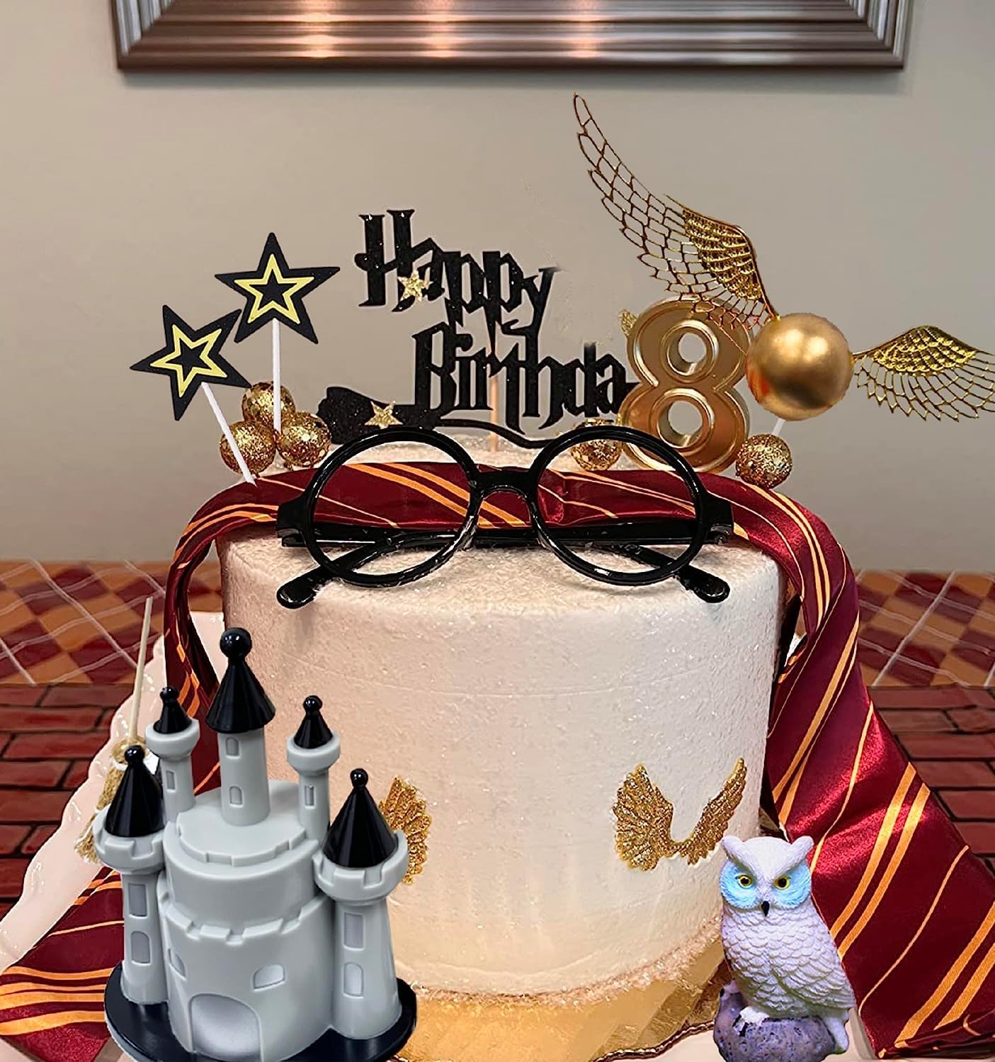 GallaRato 16 PCS Wizard Party Supplies Wizard Birthday Cake Decoration Wizard Birthday Party Favors Wizard Cake Topper Castle Cake Topper
