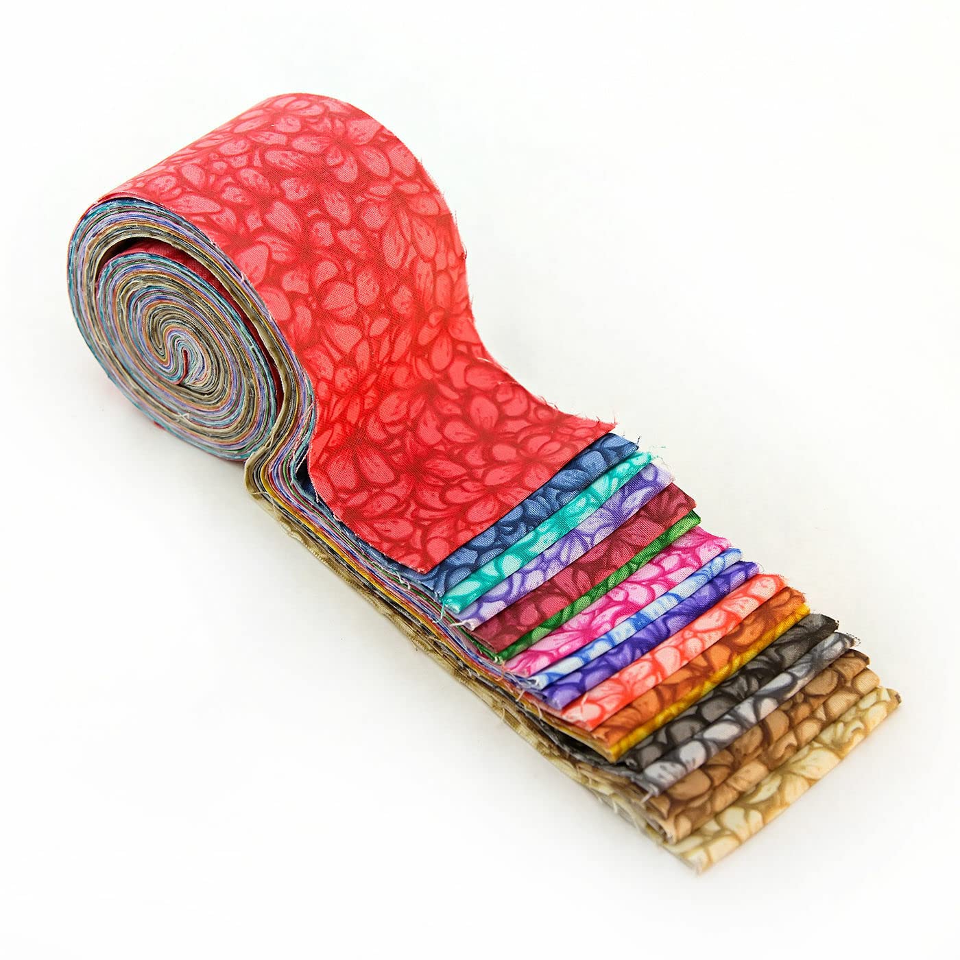 for 2.5 inch Awesome Blossoms Jelly Roll 100% Cotton Fabric Quilting Strips 17 Piece