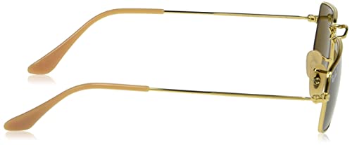 Ray-Ban RB3957 Julie Rectangular Sunglasses, Legend Gold/Polarized Brown, 49 mm