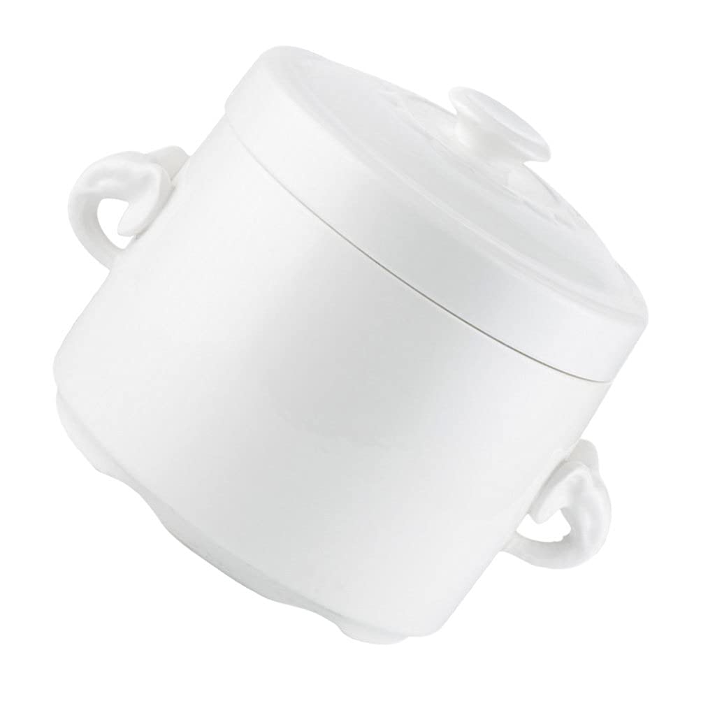 Hemoton Stew Pot Small Ceramic Stew Pot Miso Soup Bowl With Lid Chinese Style Bowl For Birds Nest Tonic Noodle Soup Salad Pasta - 9.3Oz(275ml)