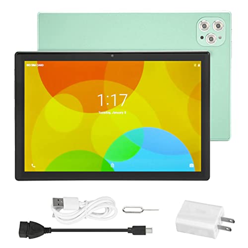 lennis 10.1in Tablet, Octa Core 5000mAh Rechargeable Gaming Tablet 1600x2560 6GB RAM 128GB ROM for Entertainment (US Plug)