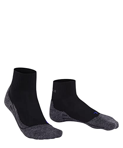 FALKE Women's TK2 Explore Cool Short Hiking Socks, Quarter, Medium Padding, Breathable Quick Dry, Cooling, Lyocell, Black (Black-Mix 3010), 9.5-10.5, 1 Pair