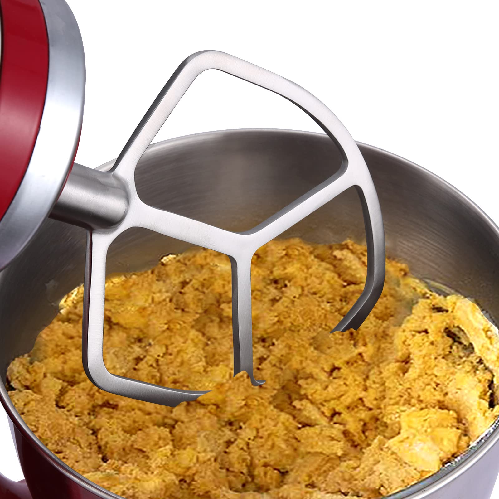 Gdrtwwh Stainless Steel Flat Beater Attachment for KitchenAid 5 & 6-Quart Bowl-Lift Mixer,for Baking - Pastry, Pasta Dough, Mixing Accessory(Dishwasher Safe)