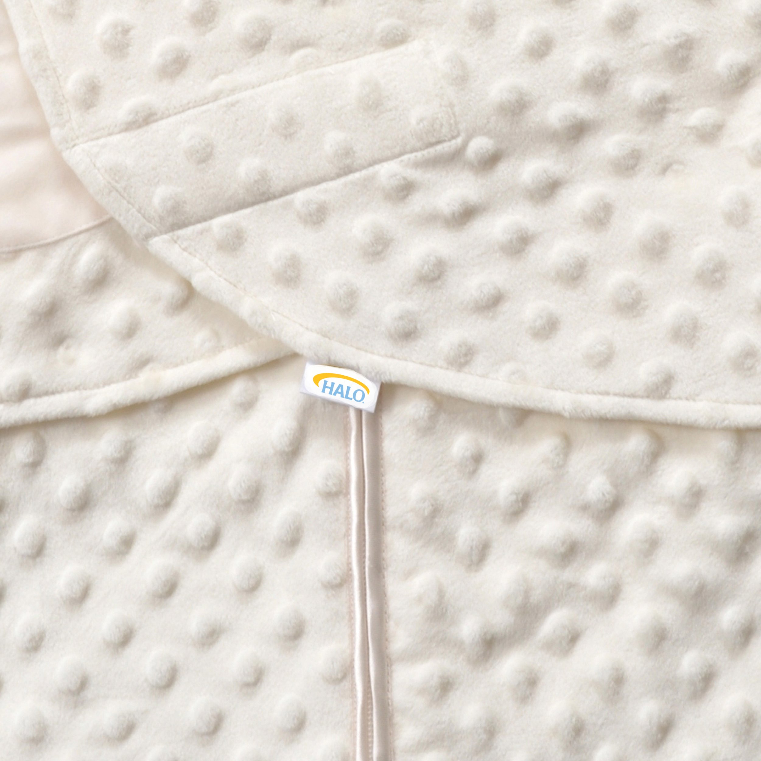 HALO Sleepsack Swaddle, 3-Way Adjustable Wearable Blanket, TOG 3.0, Velboa, Cream Plush Dots, Small, 3-6 Months