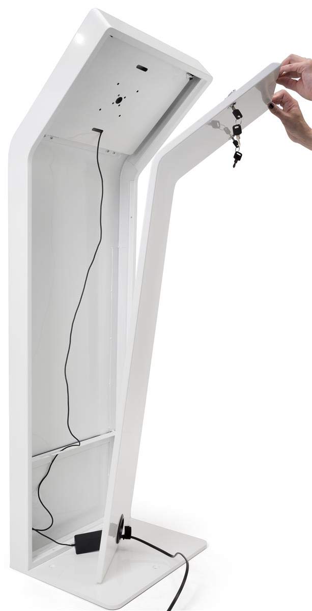 Displays2go 12.9 Inch Tablet Kiosk Stands with Locking Enclosure β (IPGRAND12WH)