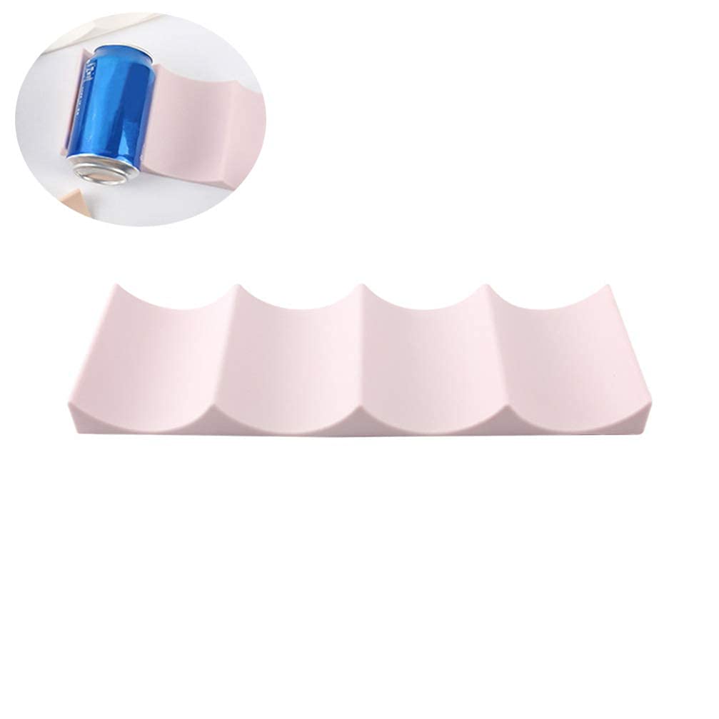 HEMOTON Wine Bottle Display Mat Plastic Bottle Stacking Mat Rack Organizer Stacks Cans Bottles Wine Holder for Countertops Pantry Fridge (Pink)
